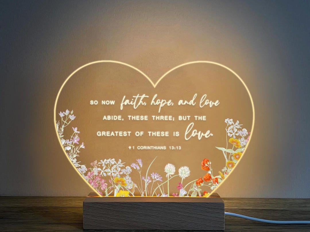 Christian LED Light With Bible Verse, Inspirational Scripture Decor ...