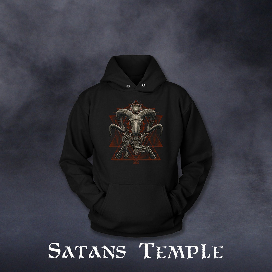 Skeleton Baphomet Hoodie 666 Occult Satan Pentagram - Etsy