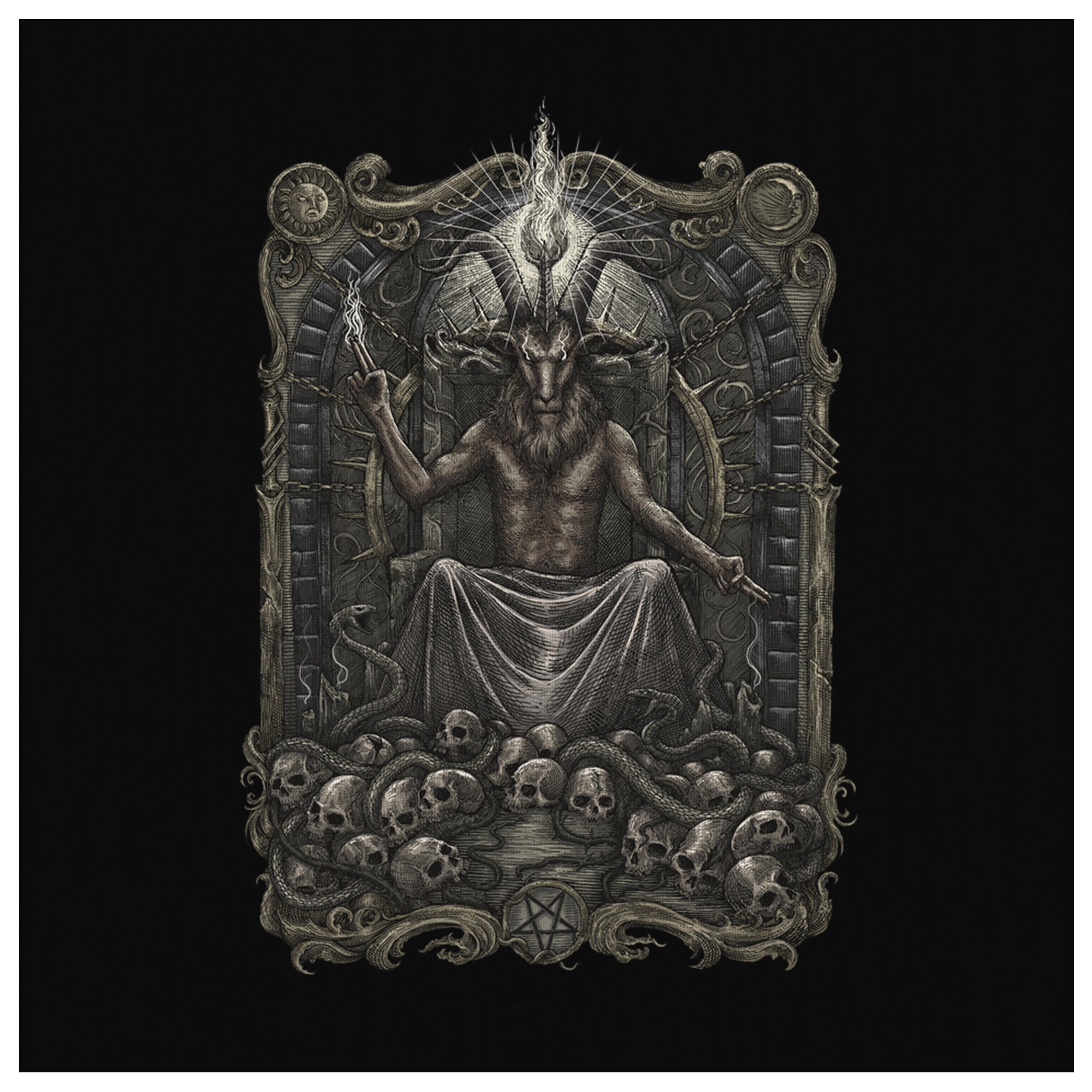 Materials Demon Satan Death metal Black metal Baphomet Wall Canvas ...