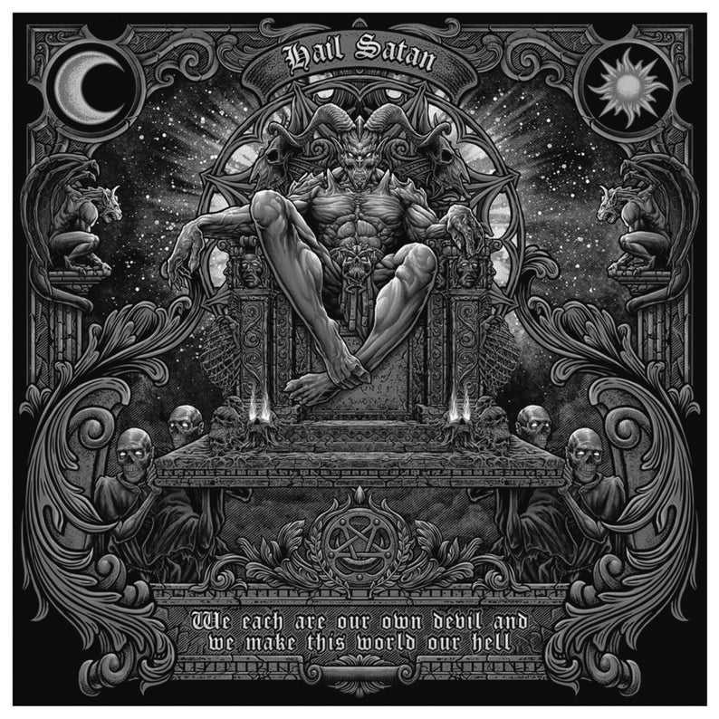 Gothic Occult Satan Hail Satan Wall Canvas Devil Horror - Etsy