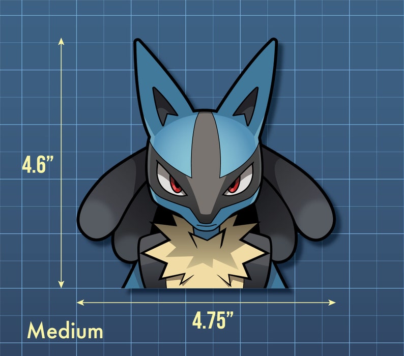 Lucario Peeker Vinyl Stickers / Car Decals / Multiple Sizes - Etsy