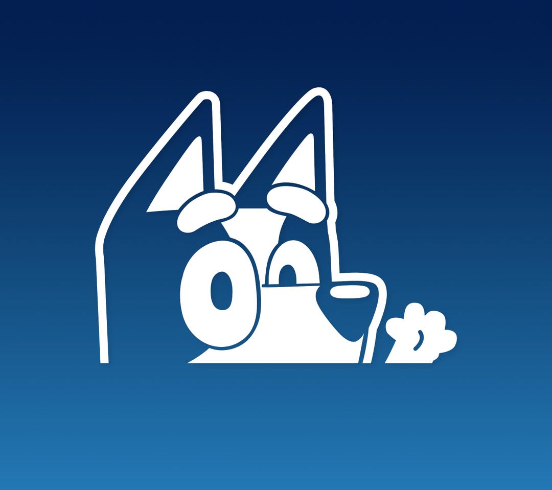 Bluey Peeker - Glossy White Cut Vinyl Car Decal - Multiple Sizes! - Etsy