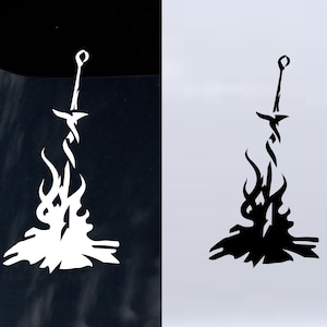 Dark Souls Bonfire - Glossy Cut Vinyl Car Decal - Available in White or ...