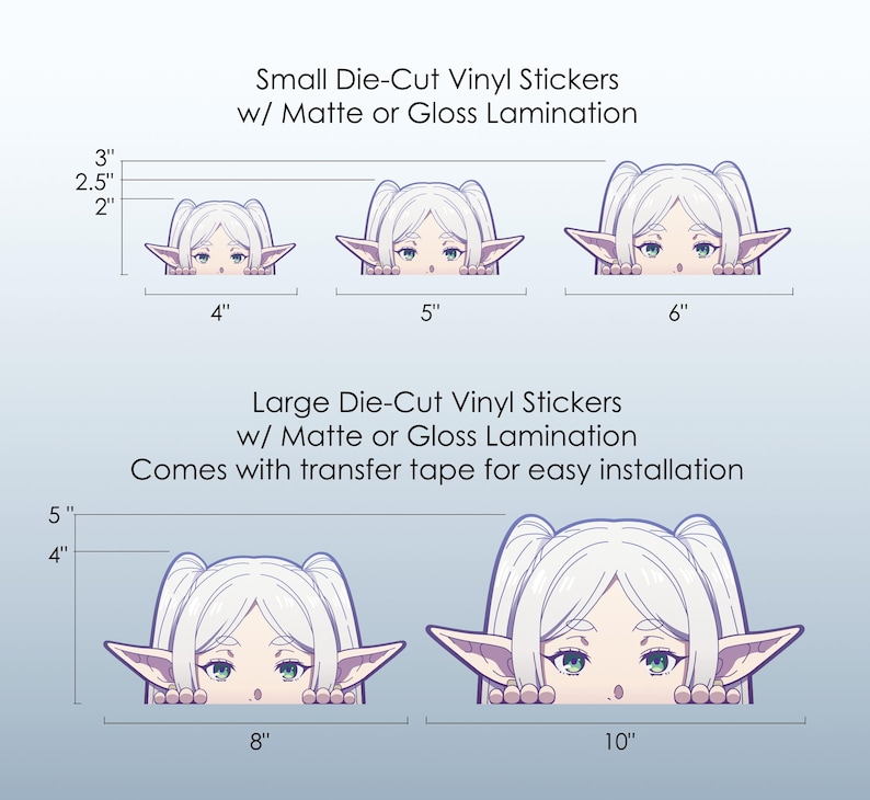 Frieren Elf Mage Peeker - (ver B) - Car Decal / Vinyl Sticker ...