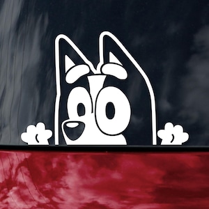 Bingo (from Bluey) Peeker - Glossy White Cut Vinyl Car Decal - Multiple ...