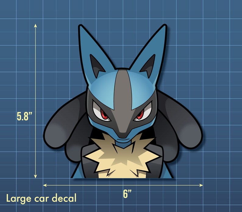 Lucario Peeker Vinyl Stickers / Car Decals / Multiple Sizes - Etsy