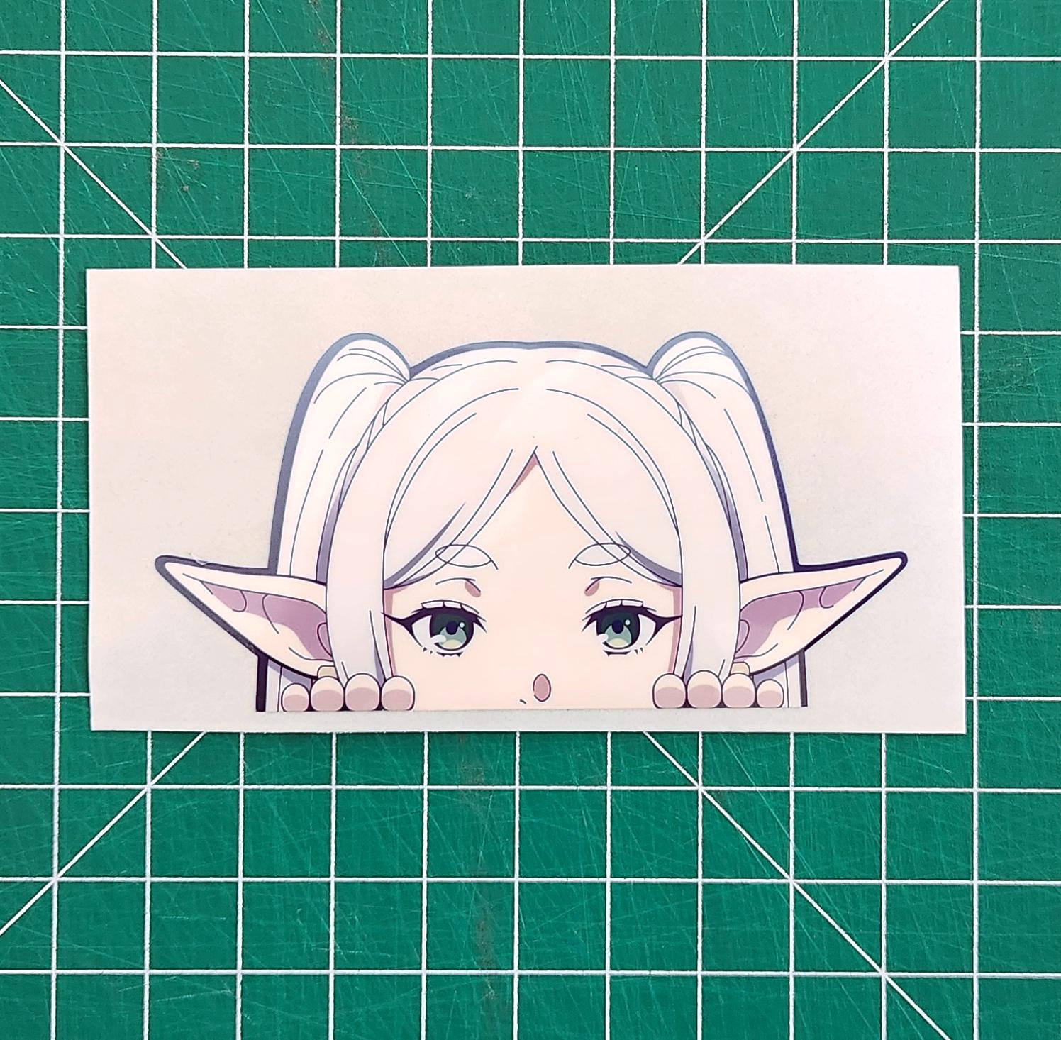 Frieren Elf Mage Peeker - (ver B) - Car Decal / Vinyl Sticker - UV ...