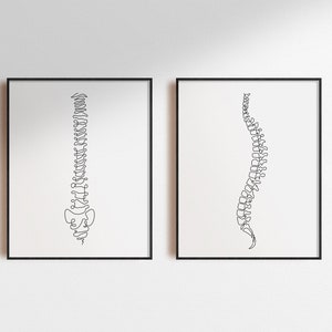 Spine Line Art Set | Abstract Art Printable, Minimalist Line Drawing ...