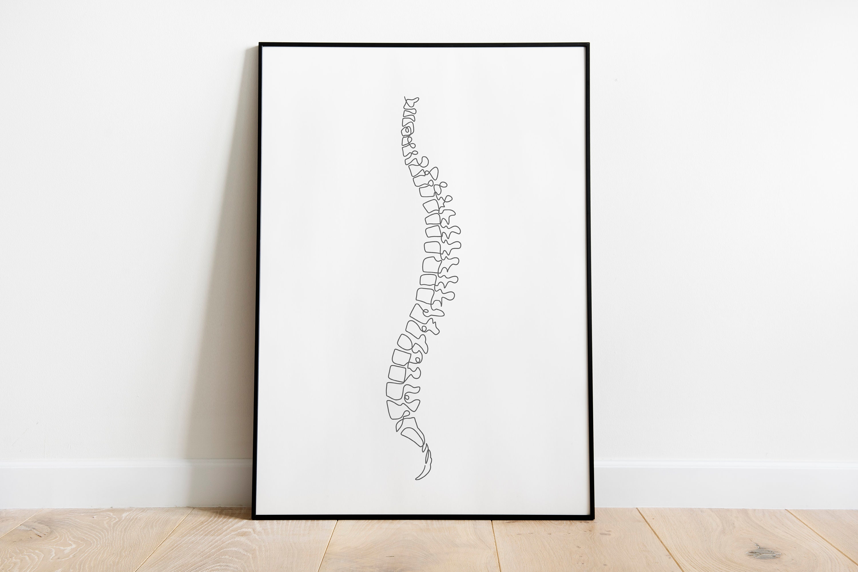 Lateral Spine Line Art | Abstract Art Printable, Minimalist Line ...