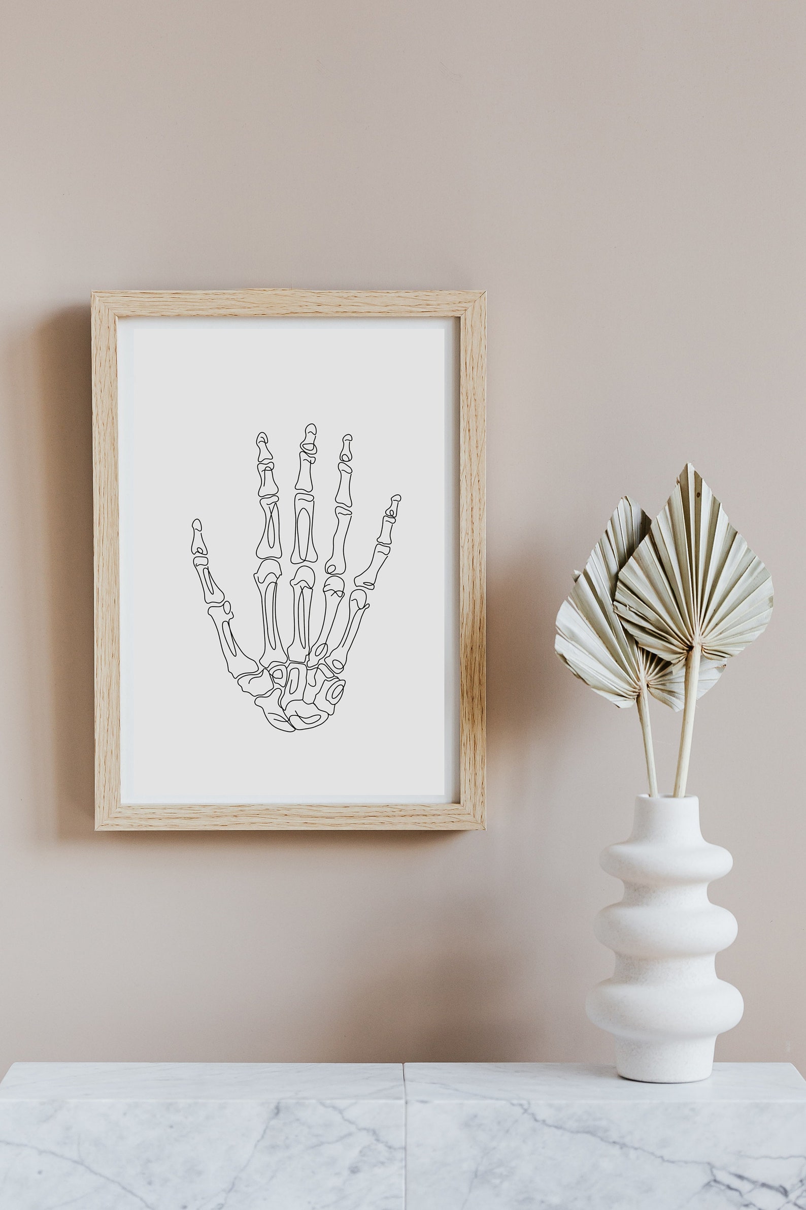 Hand Anatomy Art Abstract Art Printable, Minimalist Line Drawing ...