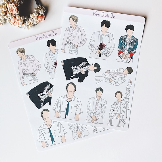 Kim Seok Jin Journaling Stickers Set - Etsy