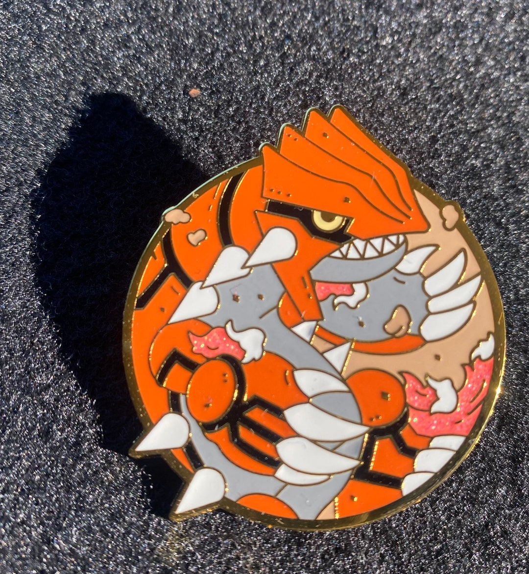 Extra Large Groudon Legendary Pokemon Enamel Brooch Pin With Glitter - Etsy