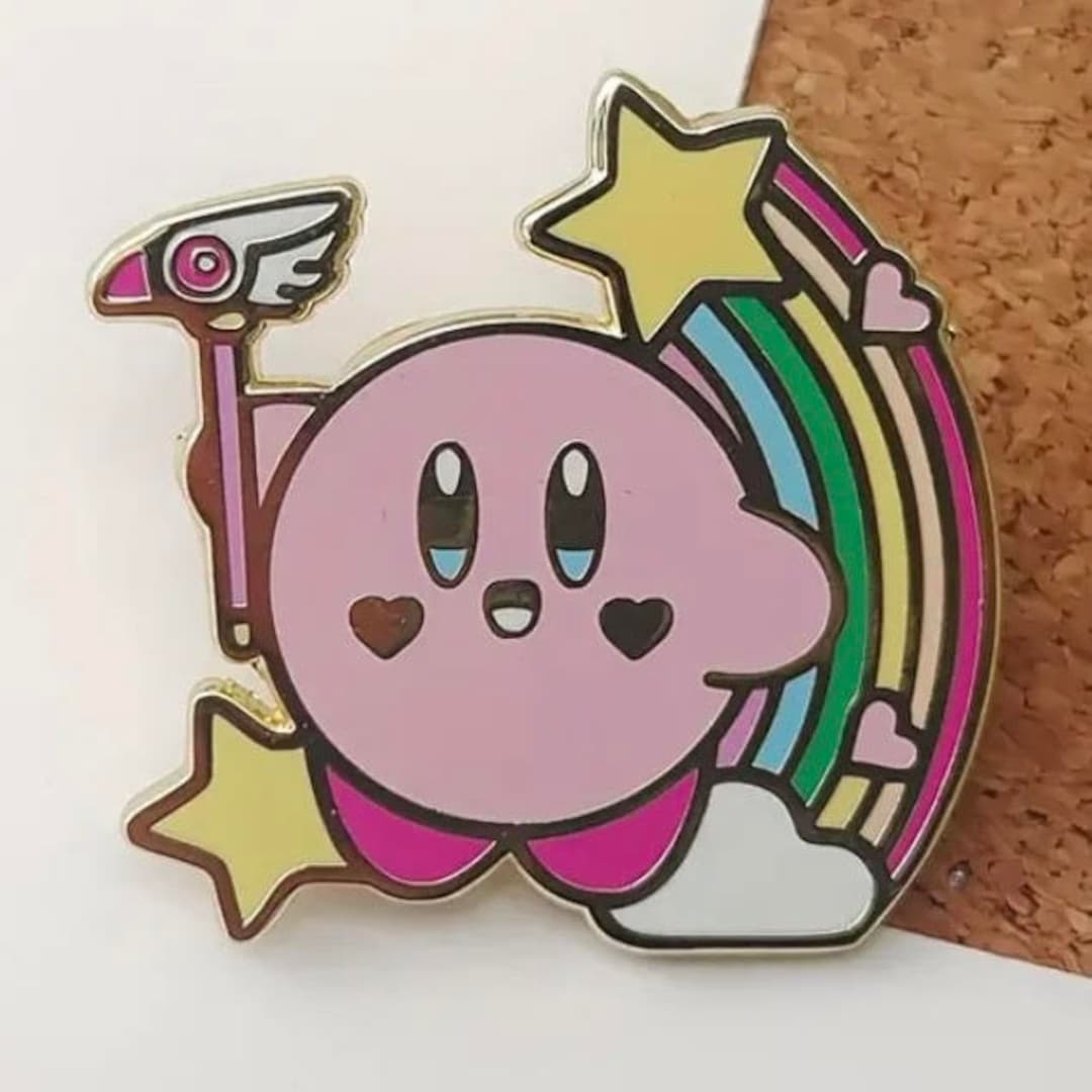 Large Enamel Kirby Pin - Etsy