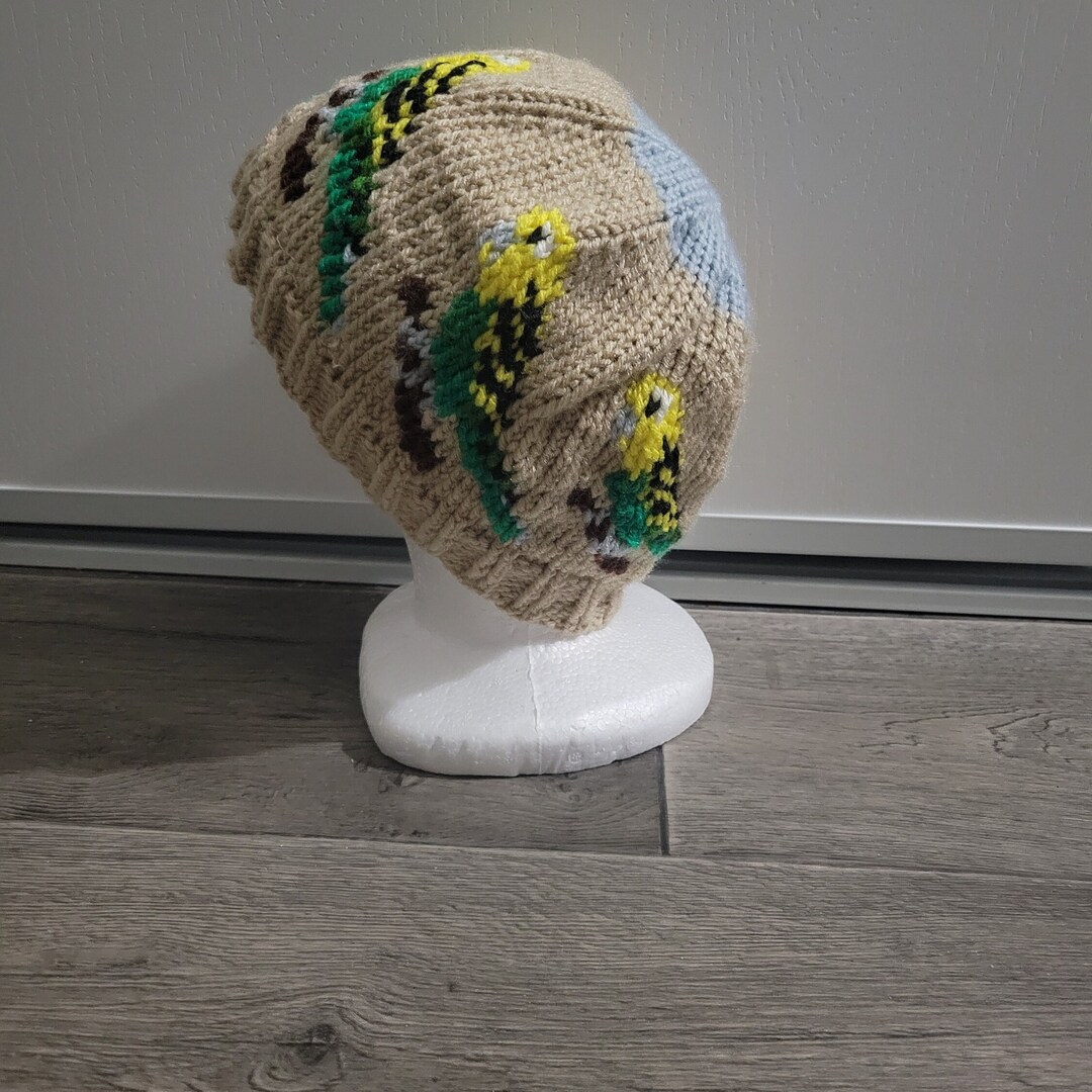 Parakeet Beanie Beanie Knit Beanie Linned Beanie Handmade - Etsy