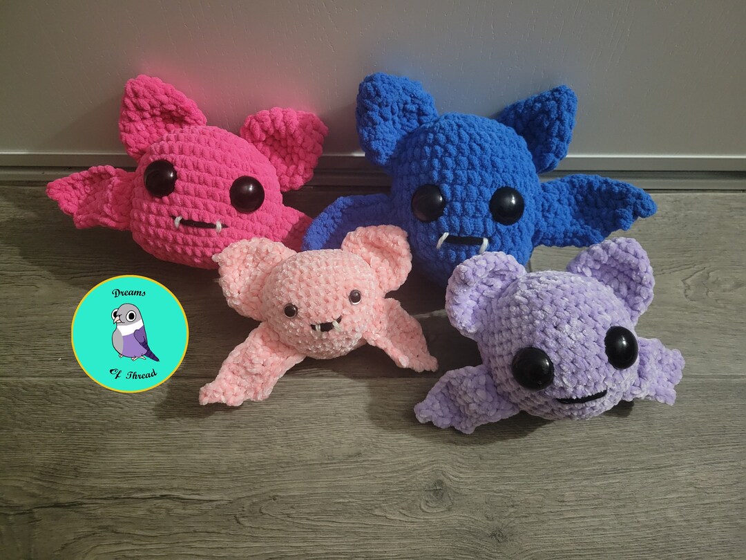 Bat Chenille Plushie, Spooky Cute Bat, Pastel Color Bats, Custom Color ...