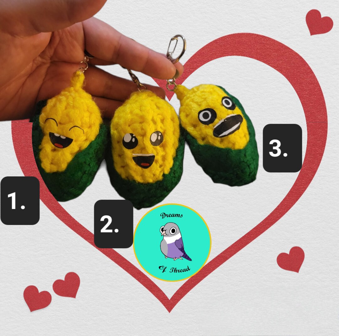 Corn Keychain, Crochet Corn, Crochet Corn Keychain, Crochet Amigurumi ...