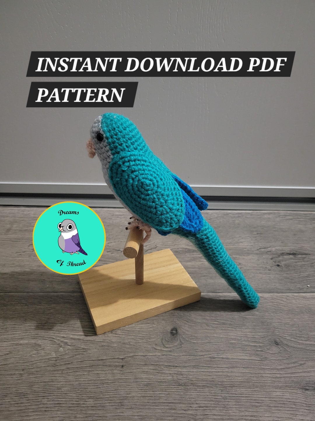 Quaker Parrot Crochet Pattern, Quaker Crochet Pattern, Bird Pattern ...