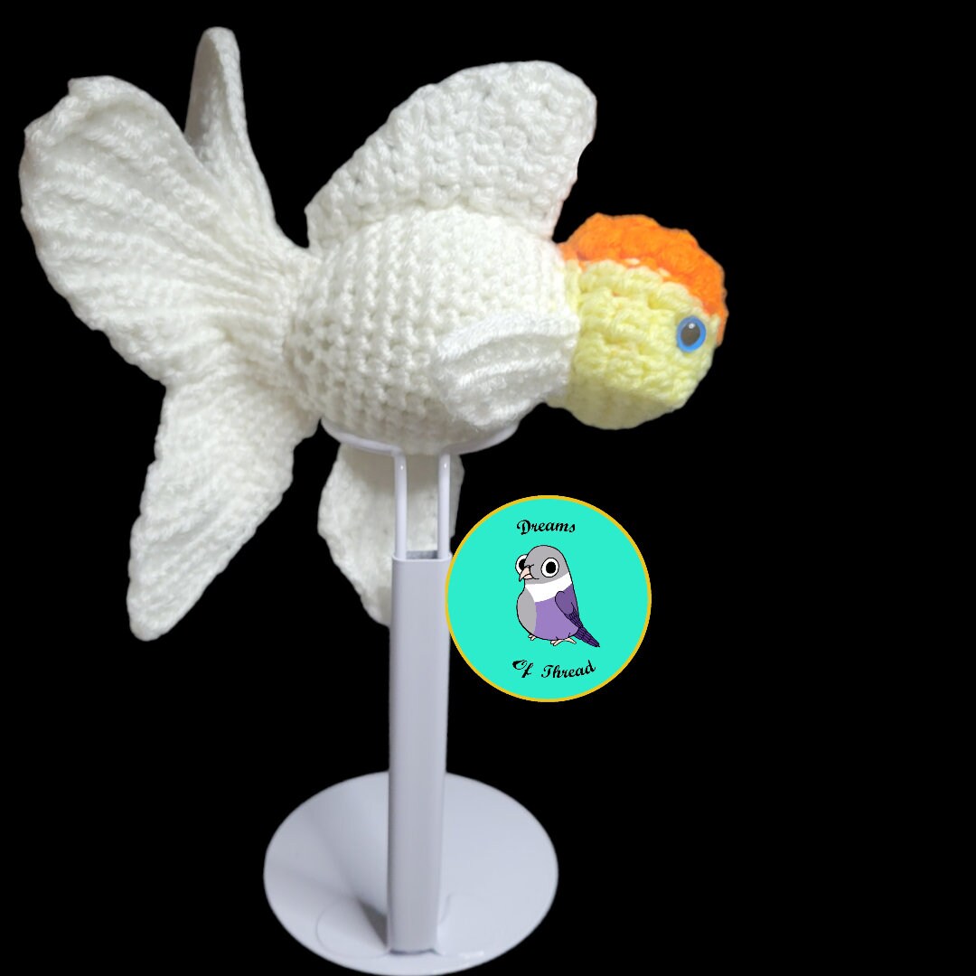 Oranda Goldfish, Egg Bodied Goldfish Plush, Crochet Oranda Replica ...