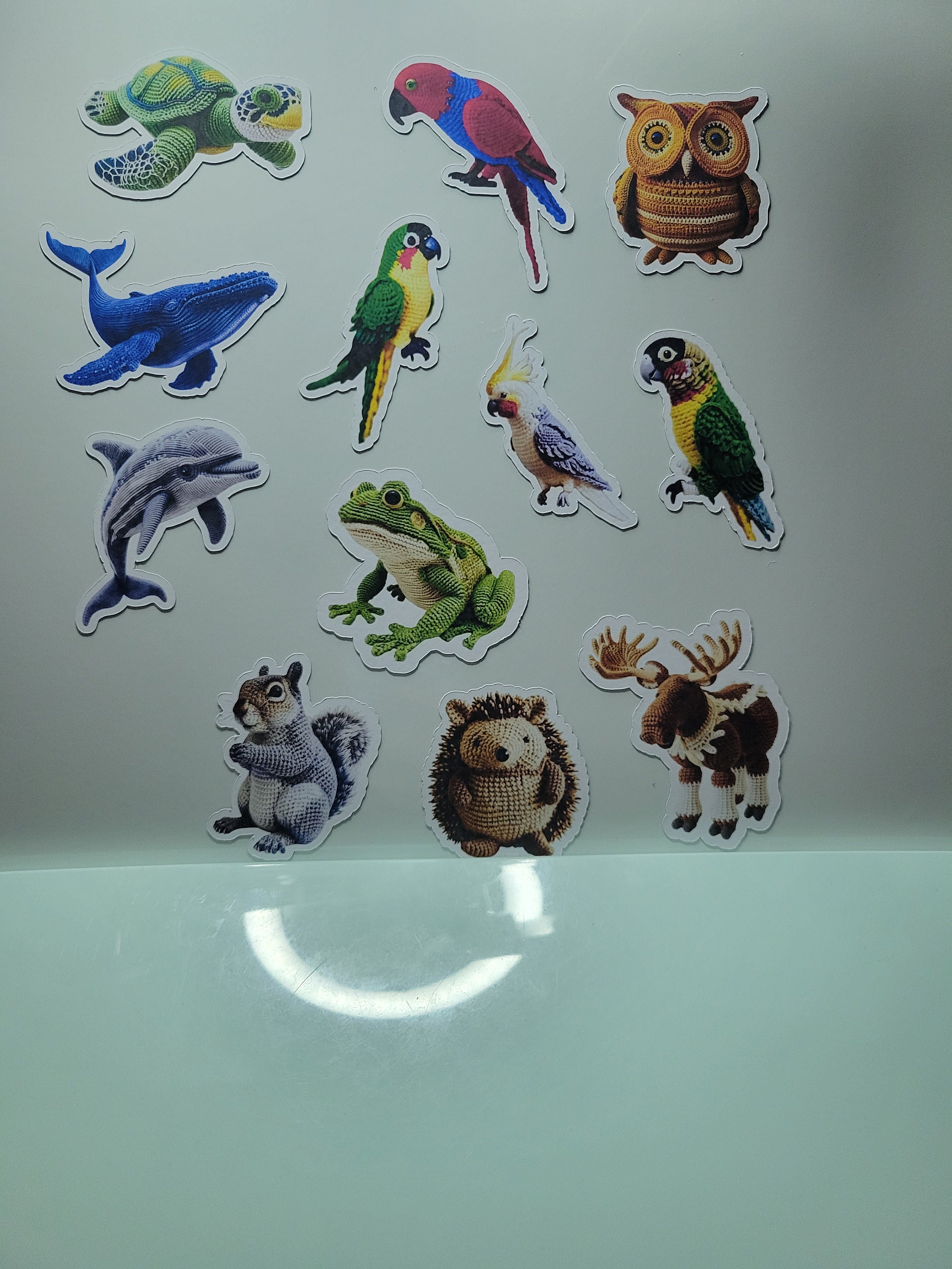 Animal Magnets, Crochet Picture Magnets, Squirrel Magnet, Cockatiel ...