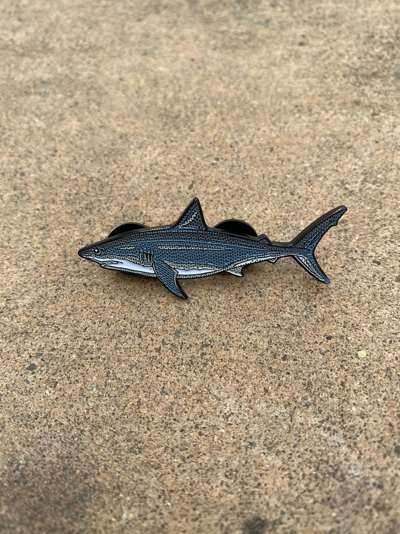 Great White Shark Enamel Pin | Quality Soft Enamel Pin | Pin on Fishing ...