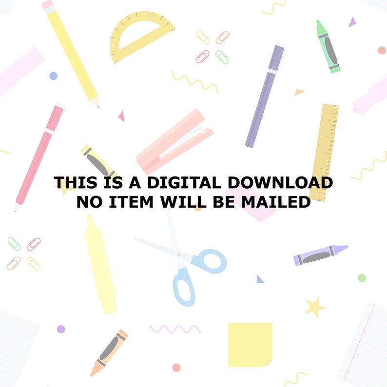 School Supplies Digital Download Bundle AI Svg Jpeg Png - Etsy