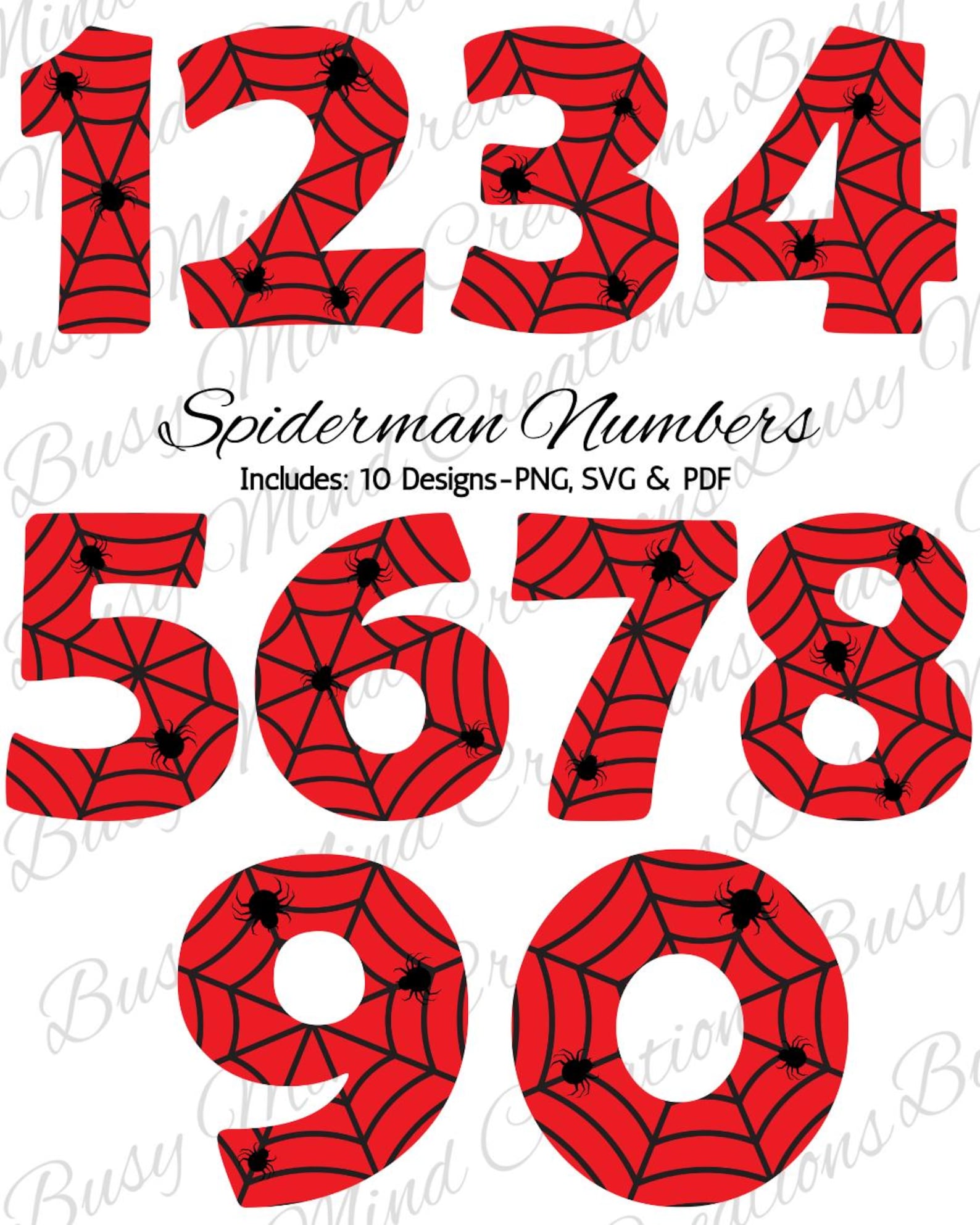 Spiderman Numbers SVG, Spiderman Birthday, Spiderman Bundle SVG, 10 ...