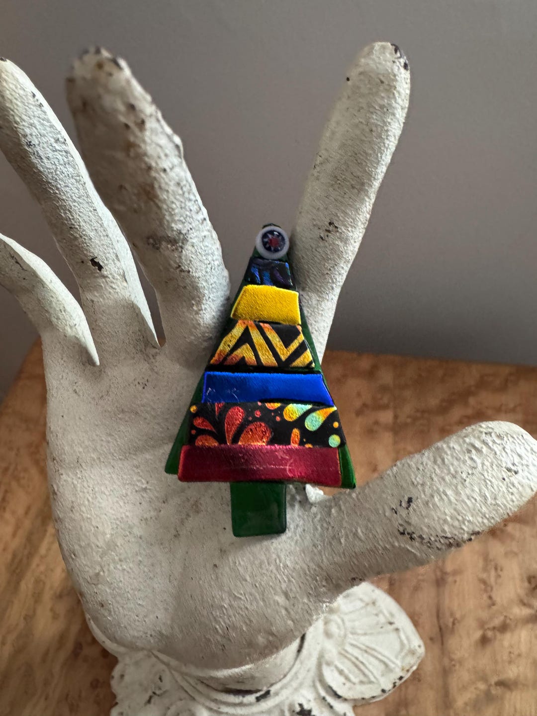 Fused Dichroic Glass Christmas Tree Brooch Pin - Etsy