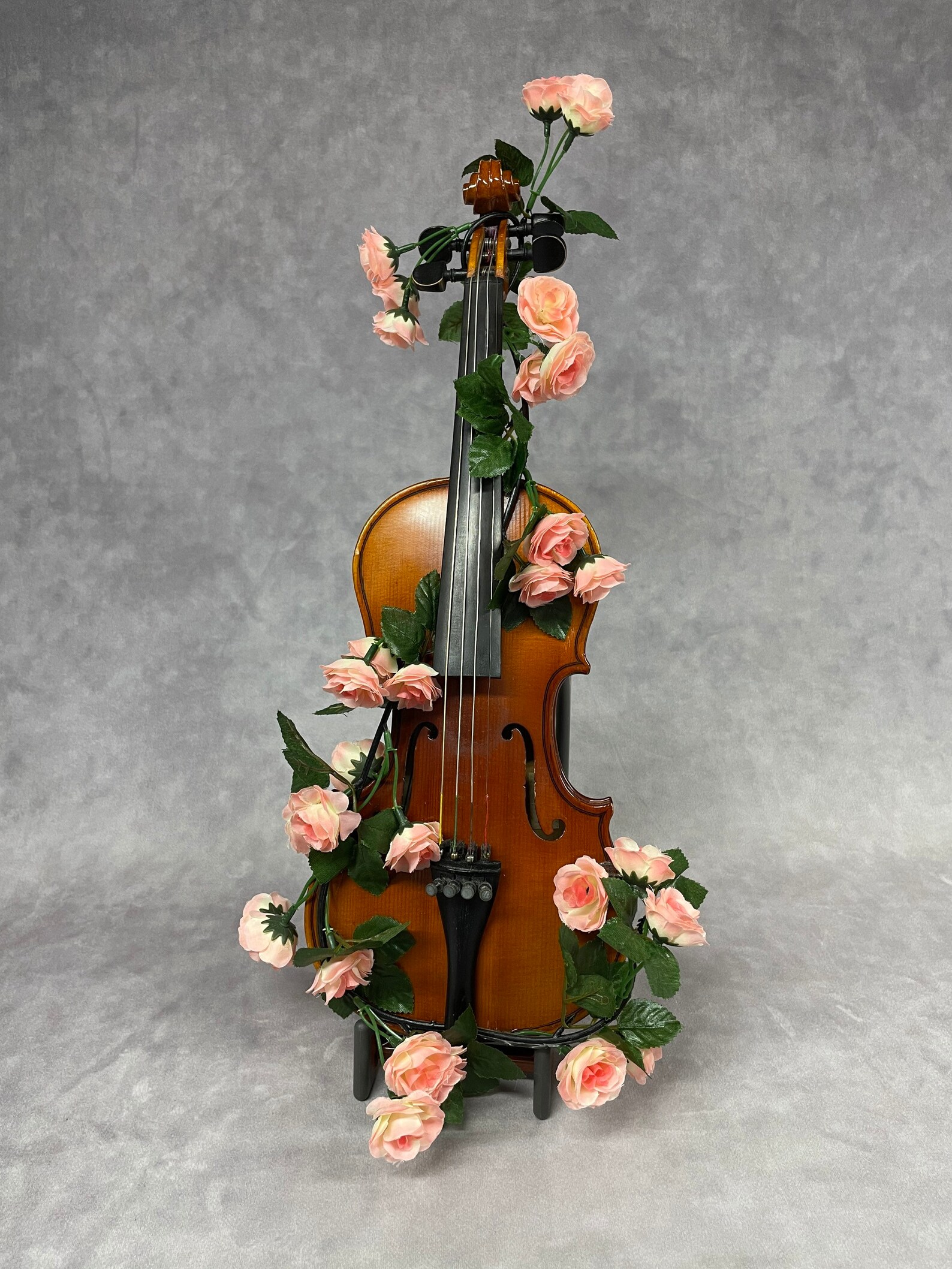 Pink Rose Violin Display/door Hanging - Etsy