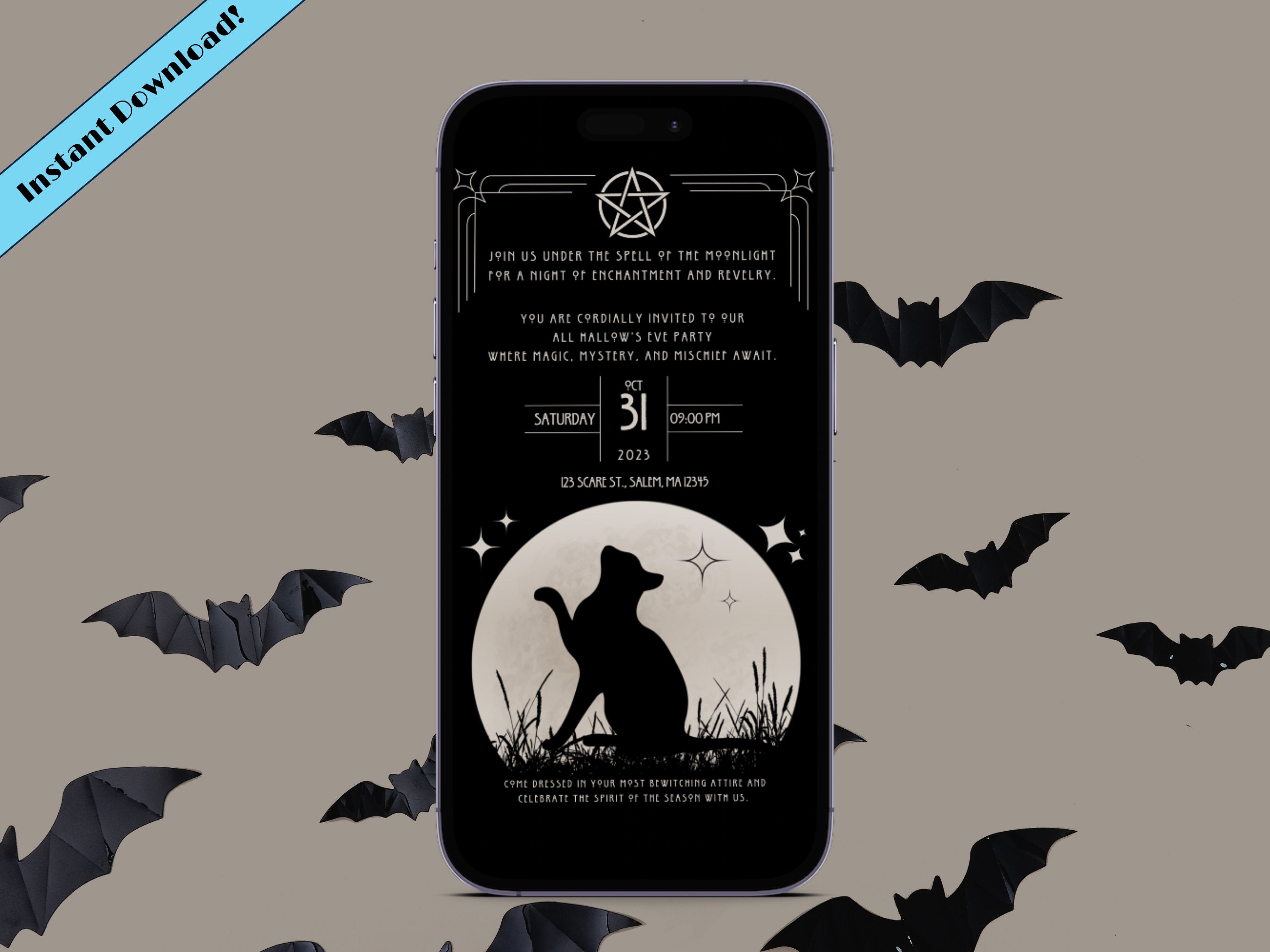 EDITABLE Halloween Party Invitation All Hallow's Eve - Etsy