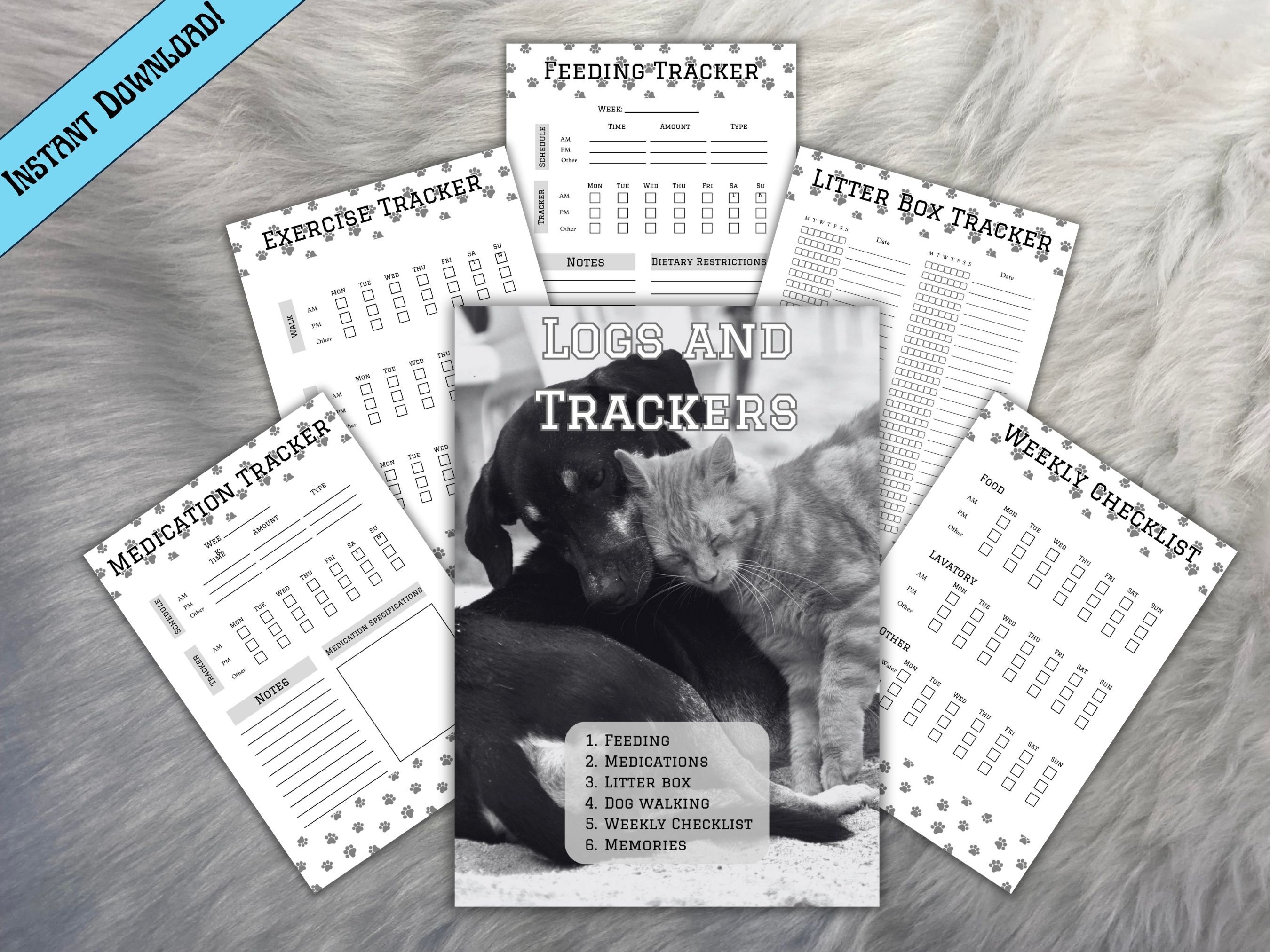Complete Pet Care Planner Printable Dog and Cat Care Tracker Pet Health ...