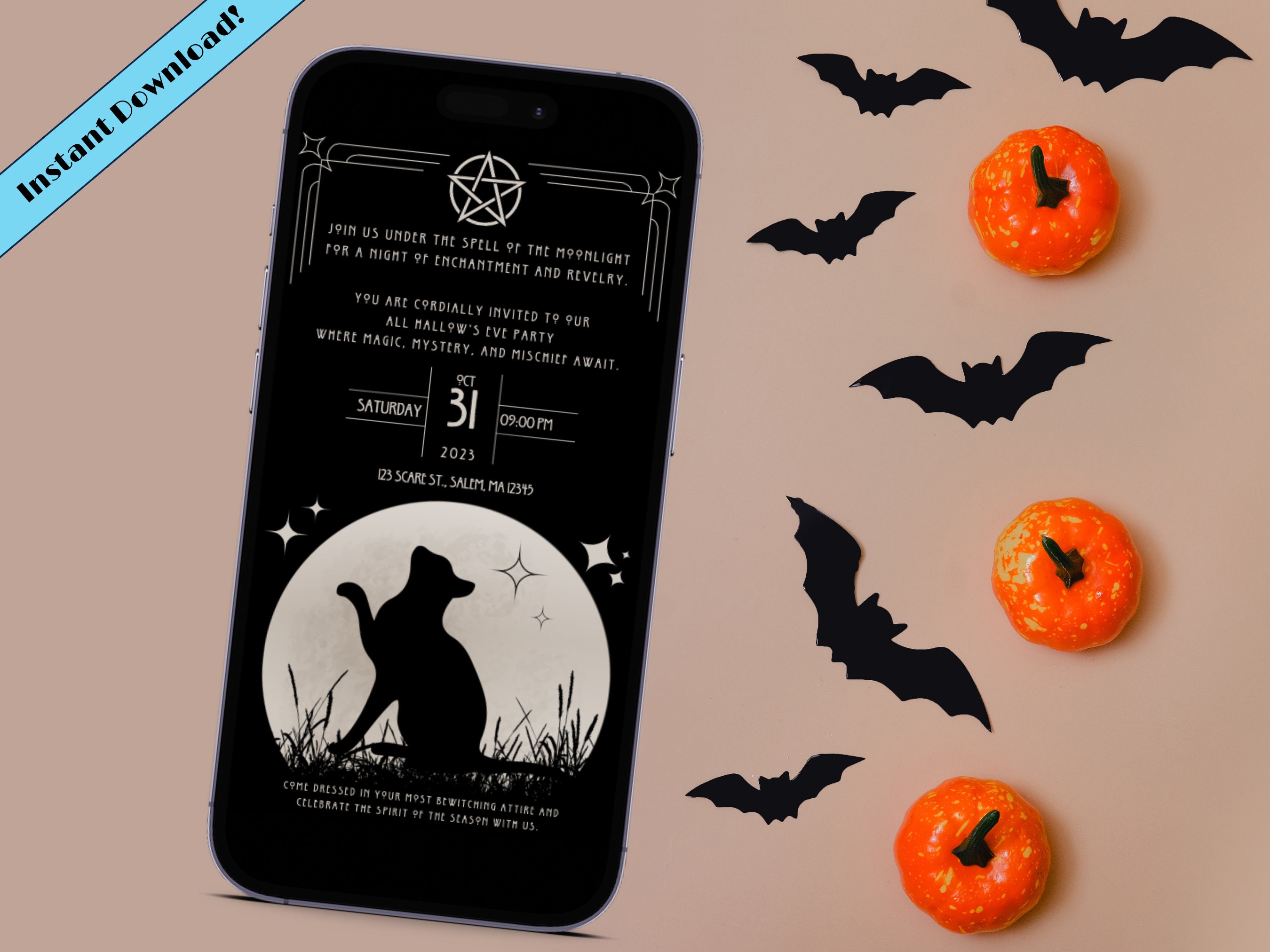 EDITABLE Halloween Party Invitation All Hallow's Eve - Etsy