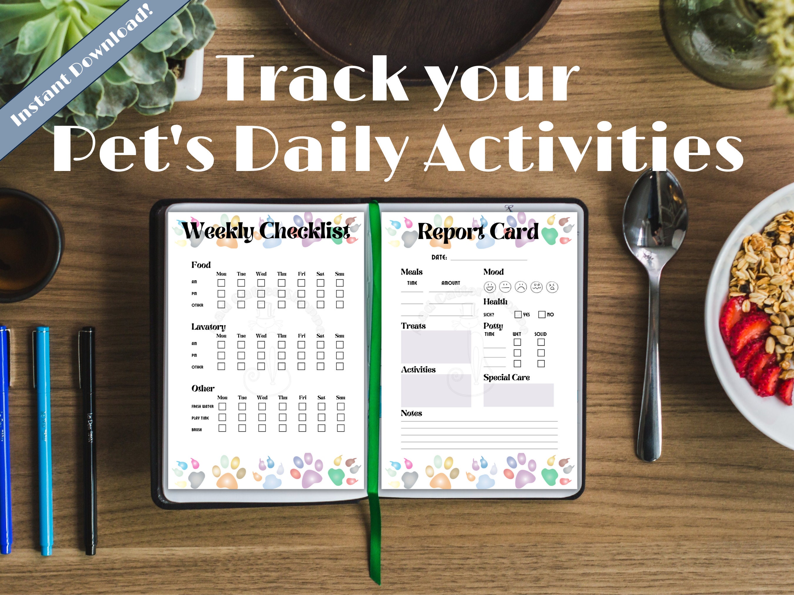 Complete Pet Care Planner Printable Cat Care Tracker, Pet Health Record ...