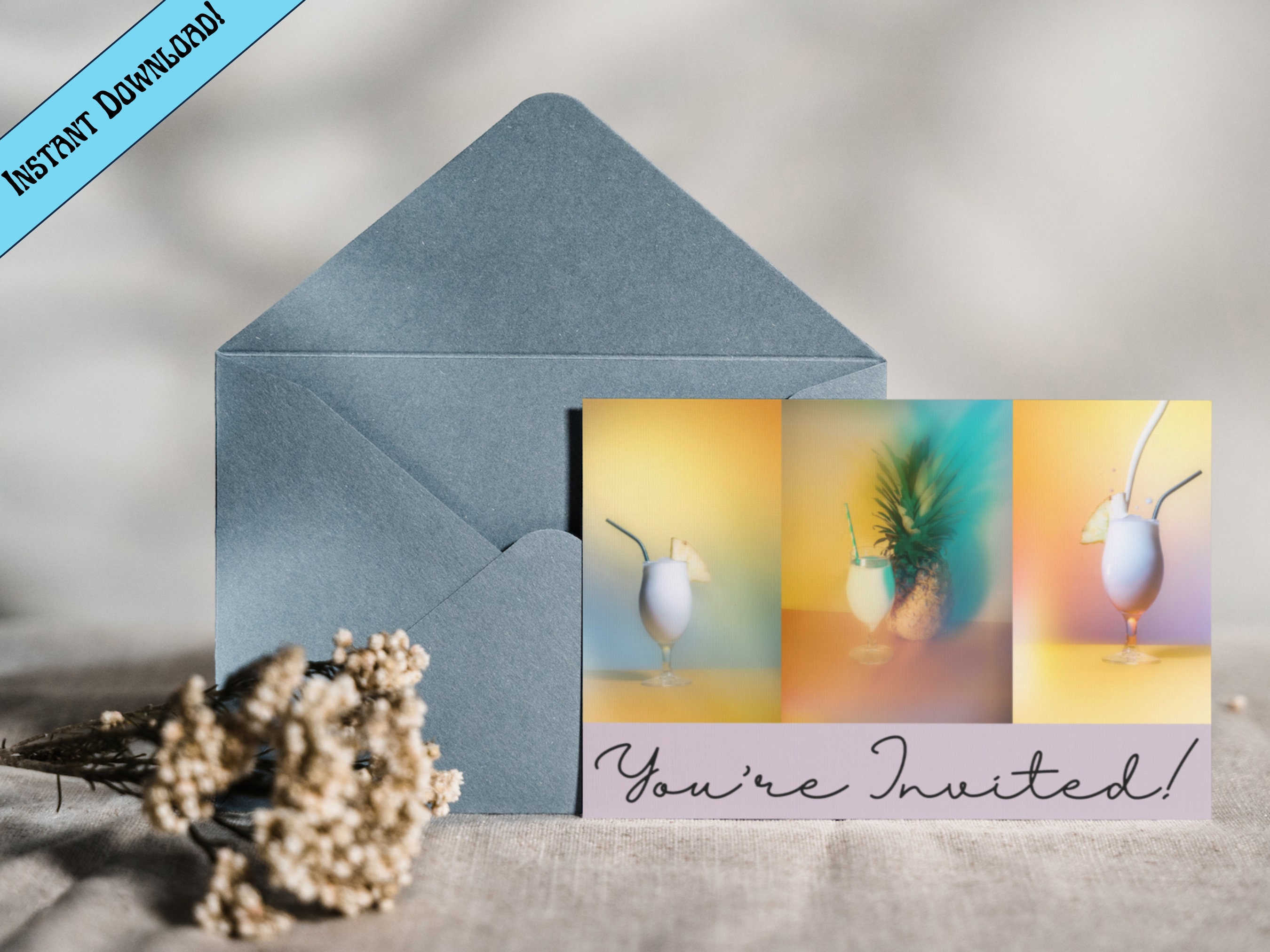 PRINTABLE Pool Party Invite Cocktail Summer Invitation for - Etsy