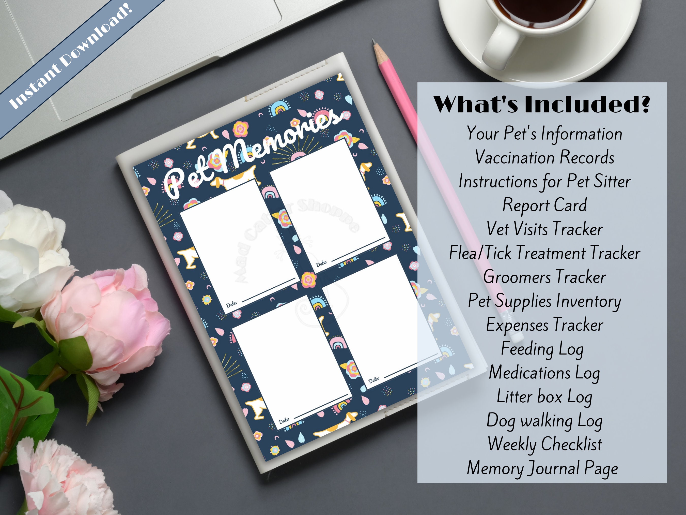 Complete Pet Care Planner Printable Dog and Cat Care Tracker, Pet ...