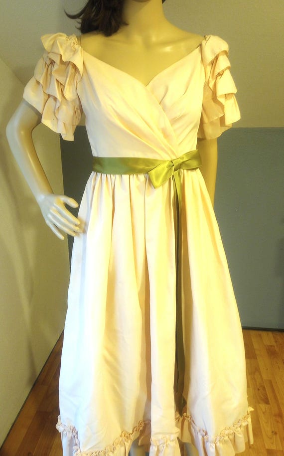 Mid century champagne pink prom dress, 1950s prom dre… - Gem