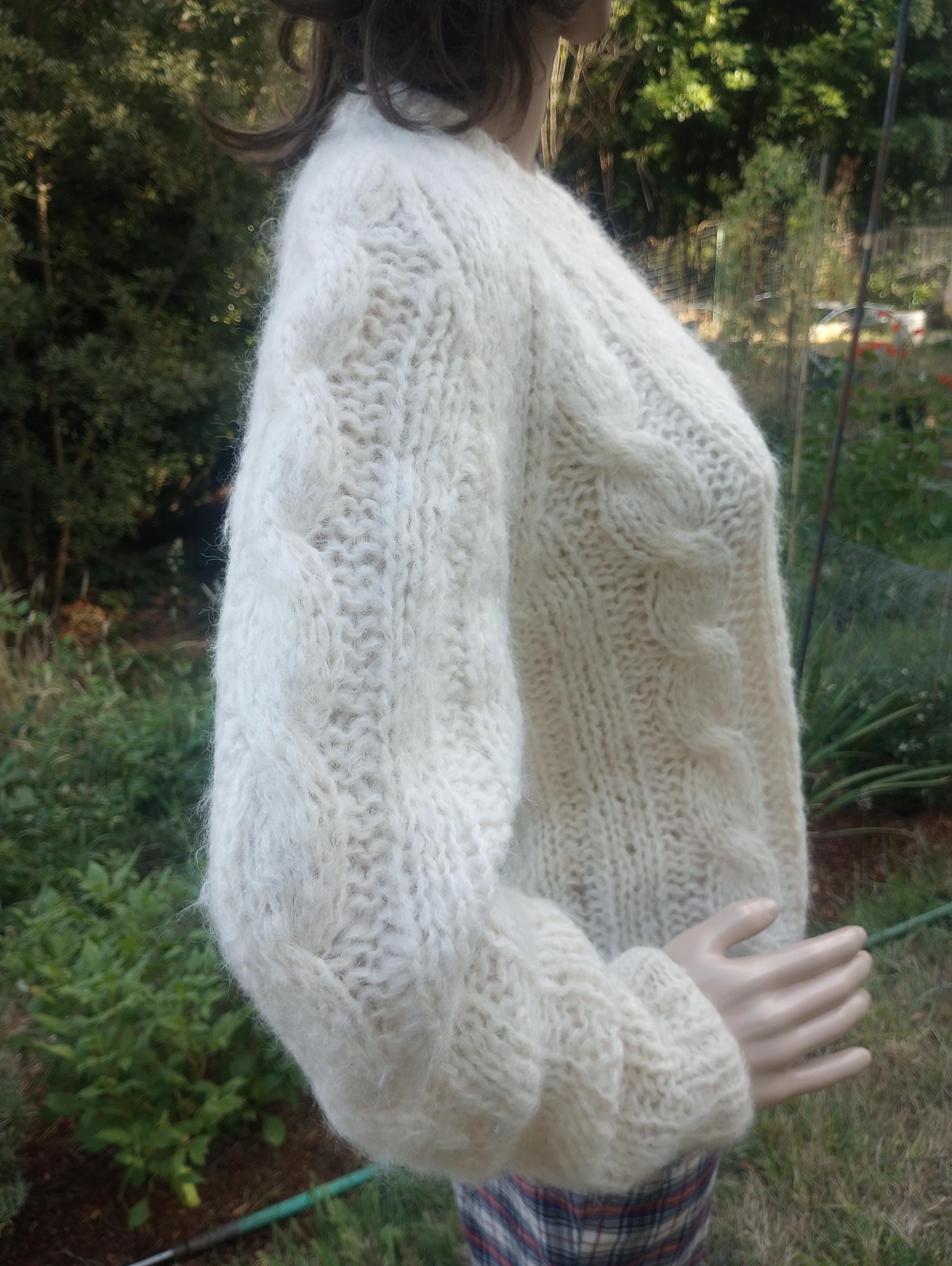 Vintage Handknit Italian Tami V Neck Mohair, Wool and Nylon Sweater ...