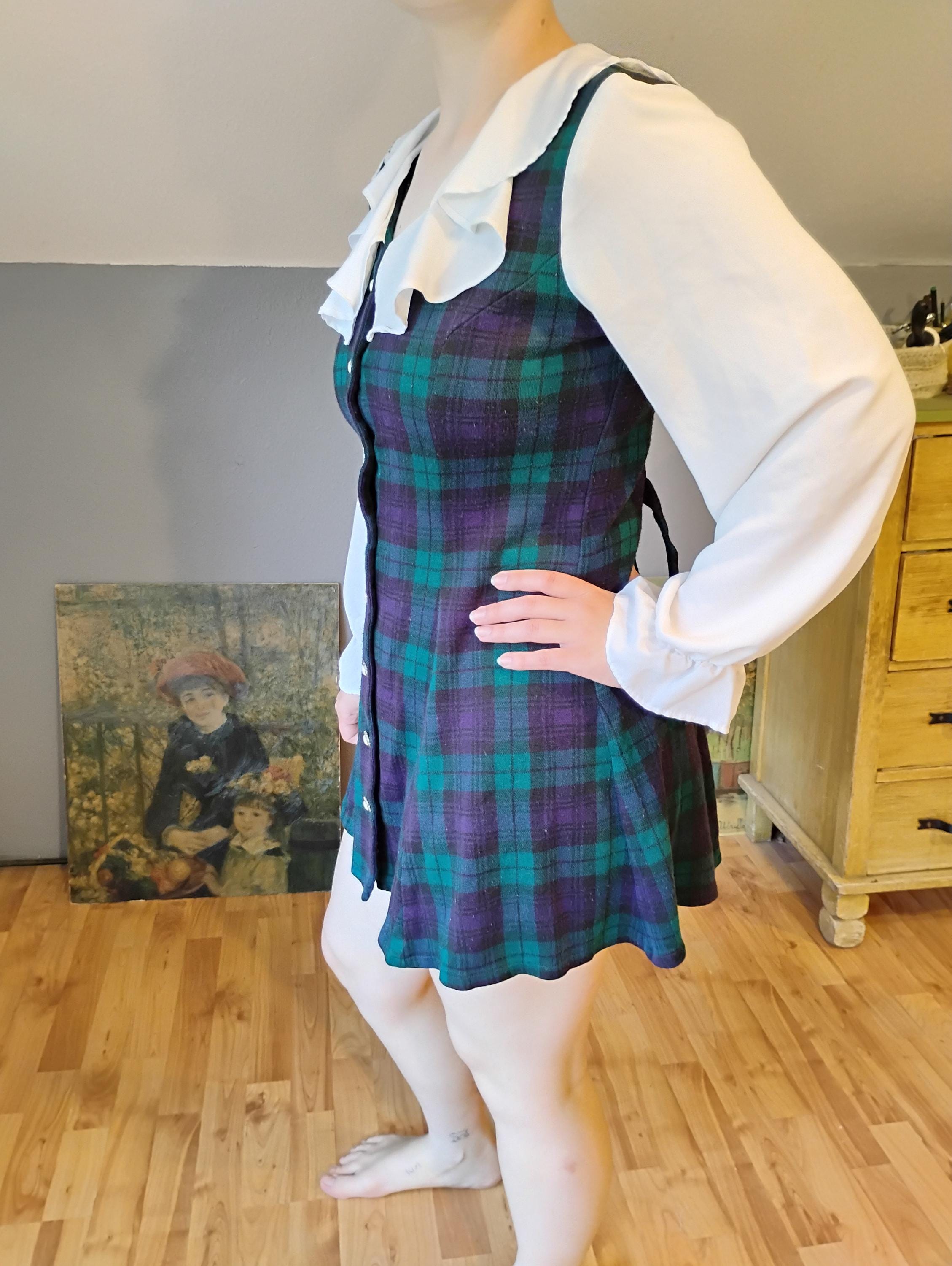 Darling Acrylic 1990s Plaid Mini Dress, Academia, Preppy, Women's Small ...