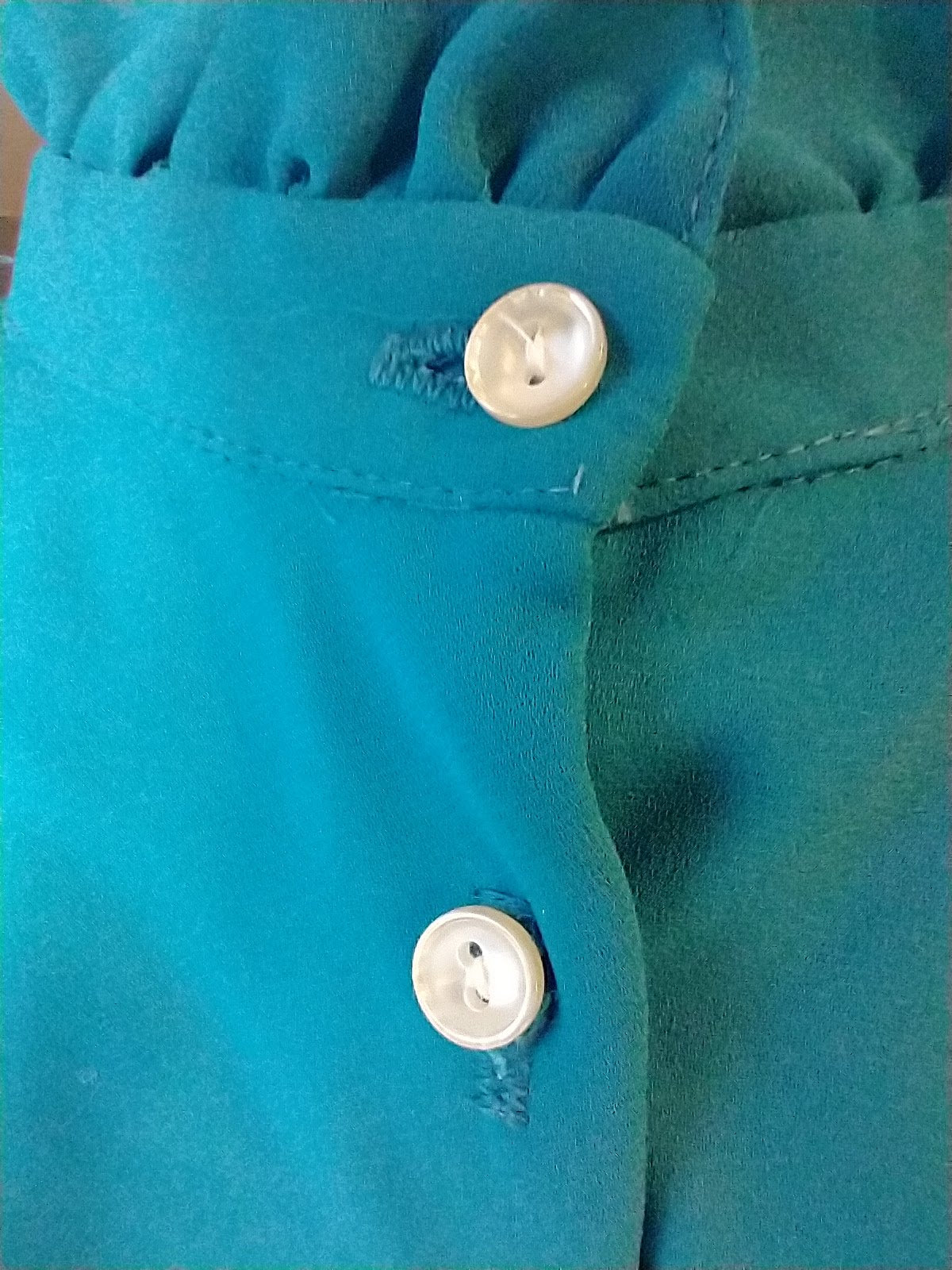 1980s Teal Blue Stunning High Ruffle Neck Blouse Cape Collar - Etsy