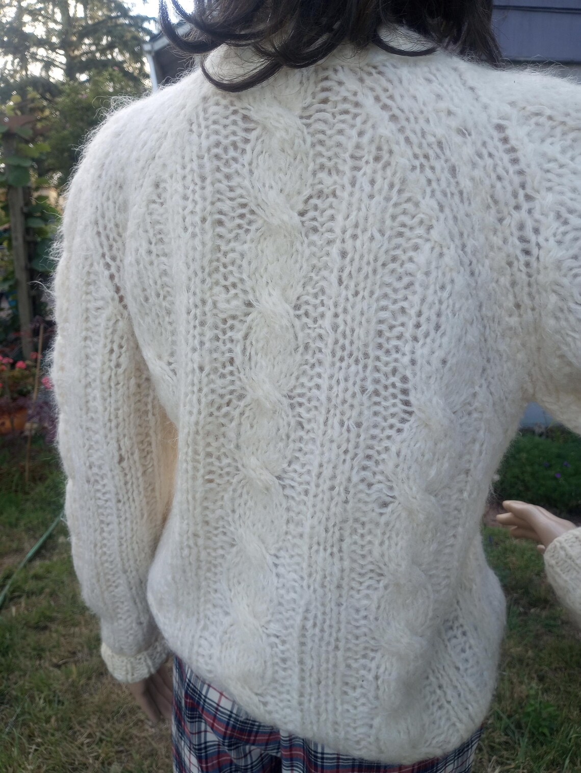 Vintage Handknit Italian Tami V Neck Mohair, Wool and Nylon Sweater ...