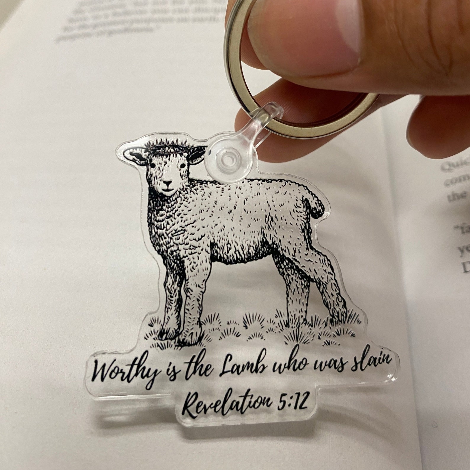 Revelation 5:12 Jesus Lamb of God Keychain Christian Keychain - Etsy