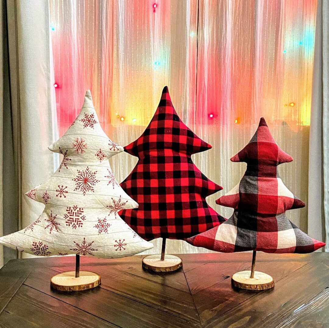 Fabric Christmas Tree | Holiday Farmhouse Decor | Buffalo Check ...