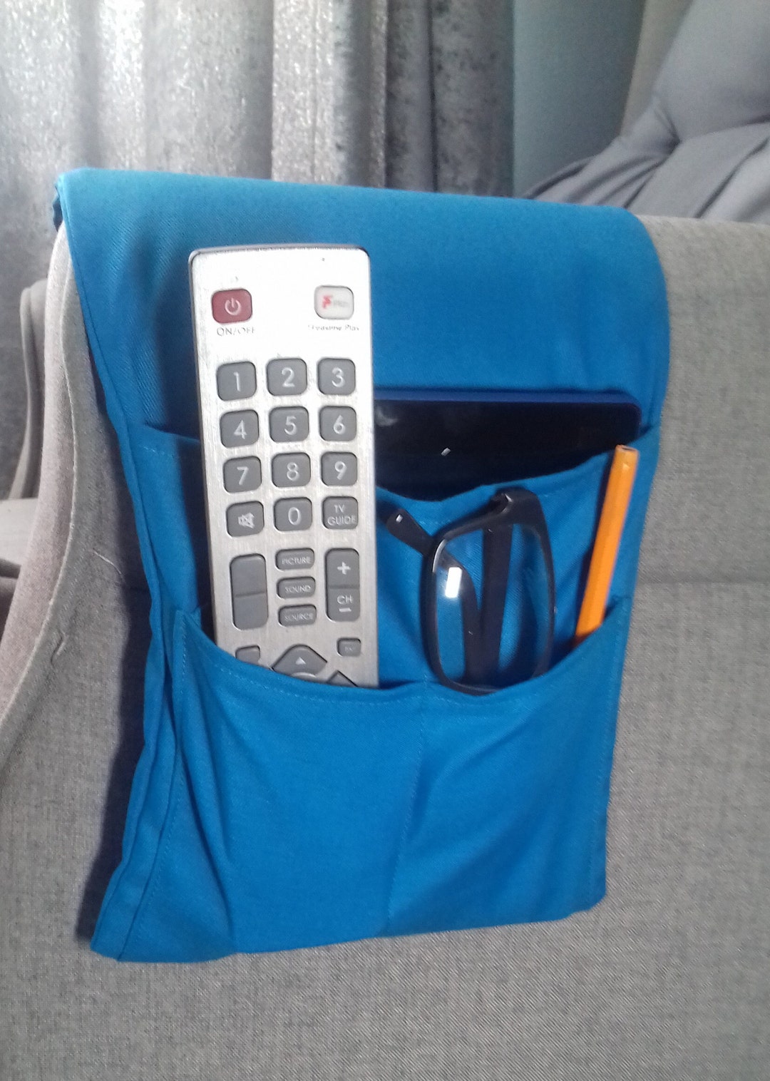 Blue Armchair Caddy / Sofa Arm Caddy / Bed Storage / Tech - Etsy