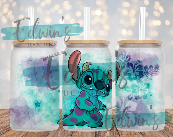 Sully and Stitch Match up Frosted Glass, Frosted Glass Can, Stitch ...