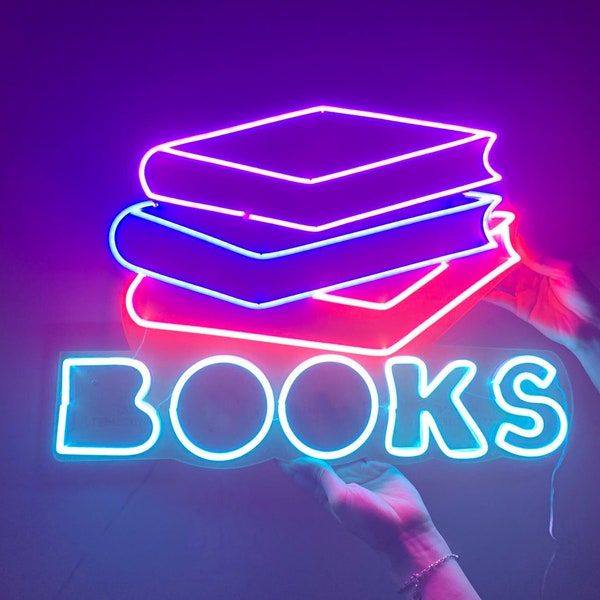 Neon Book Sign - Etsy