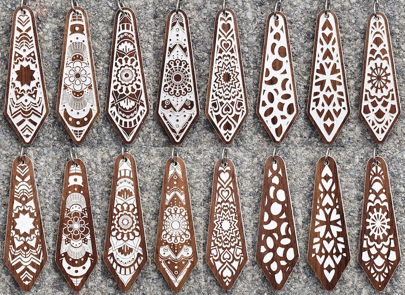 Diamond Shaped Pendants, 22 Designs! File for Laser - Etsy
