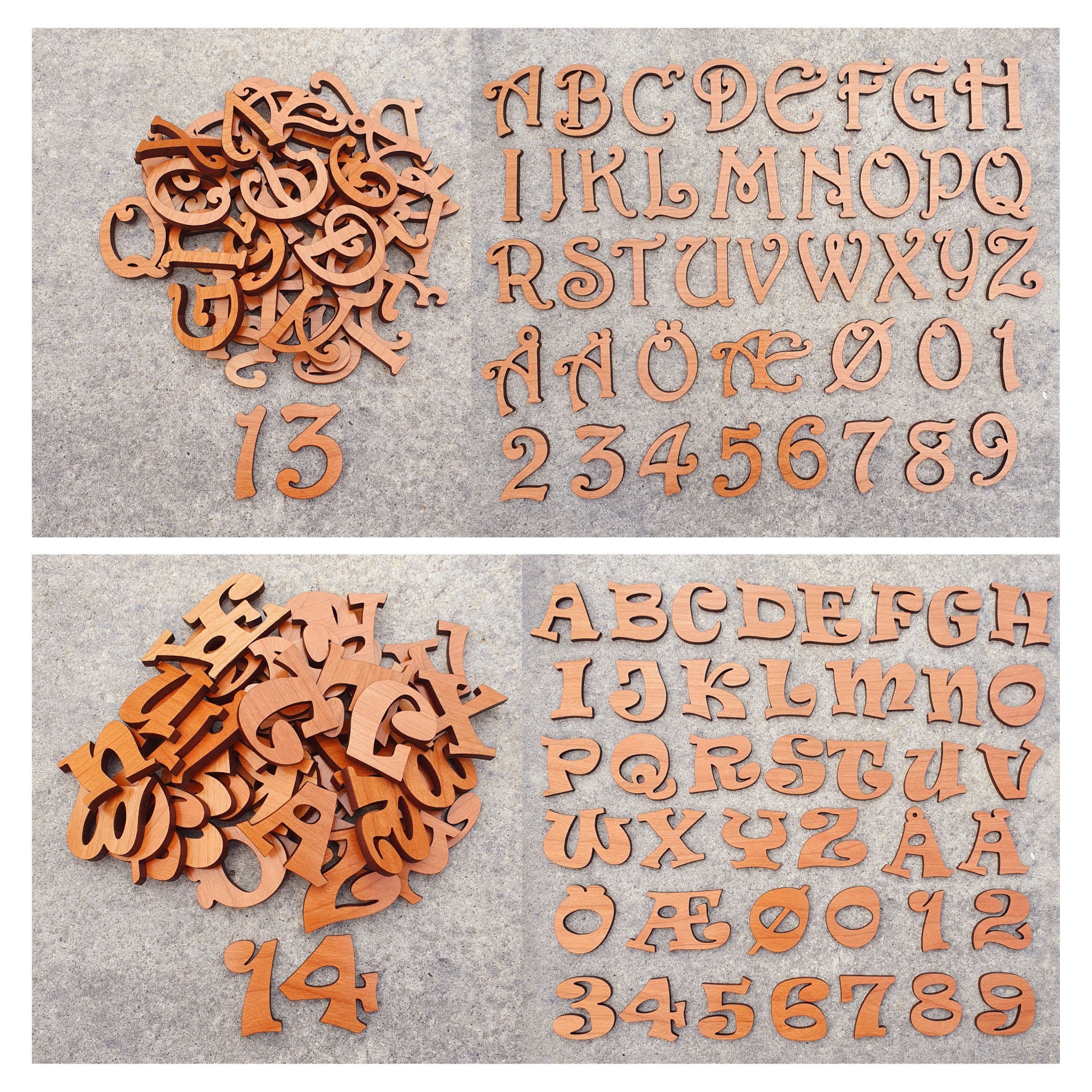 Alphabet Collection 1-14! File for Laser Cut. - Etsy
