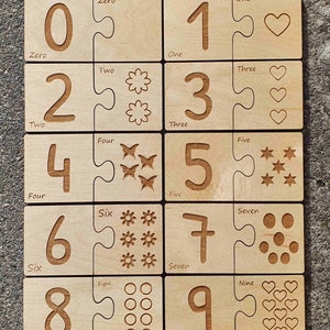 Number Puzzle 0-9, Eng/swe/esp - Etsy