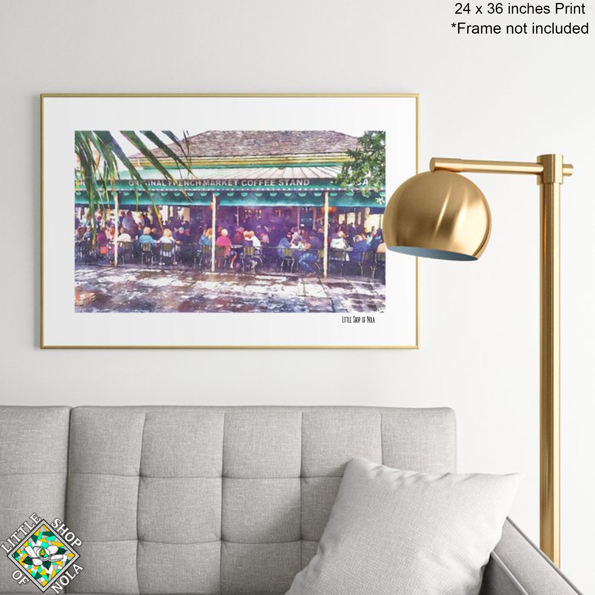 Coffee Beignets Watercolor Art Poster Print New Orleans Cafe NOLA Home ...