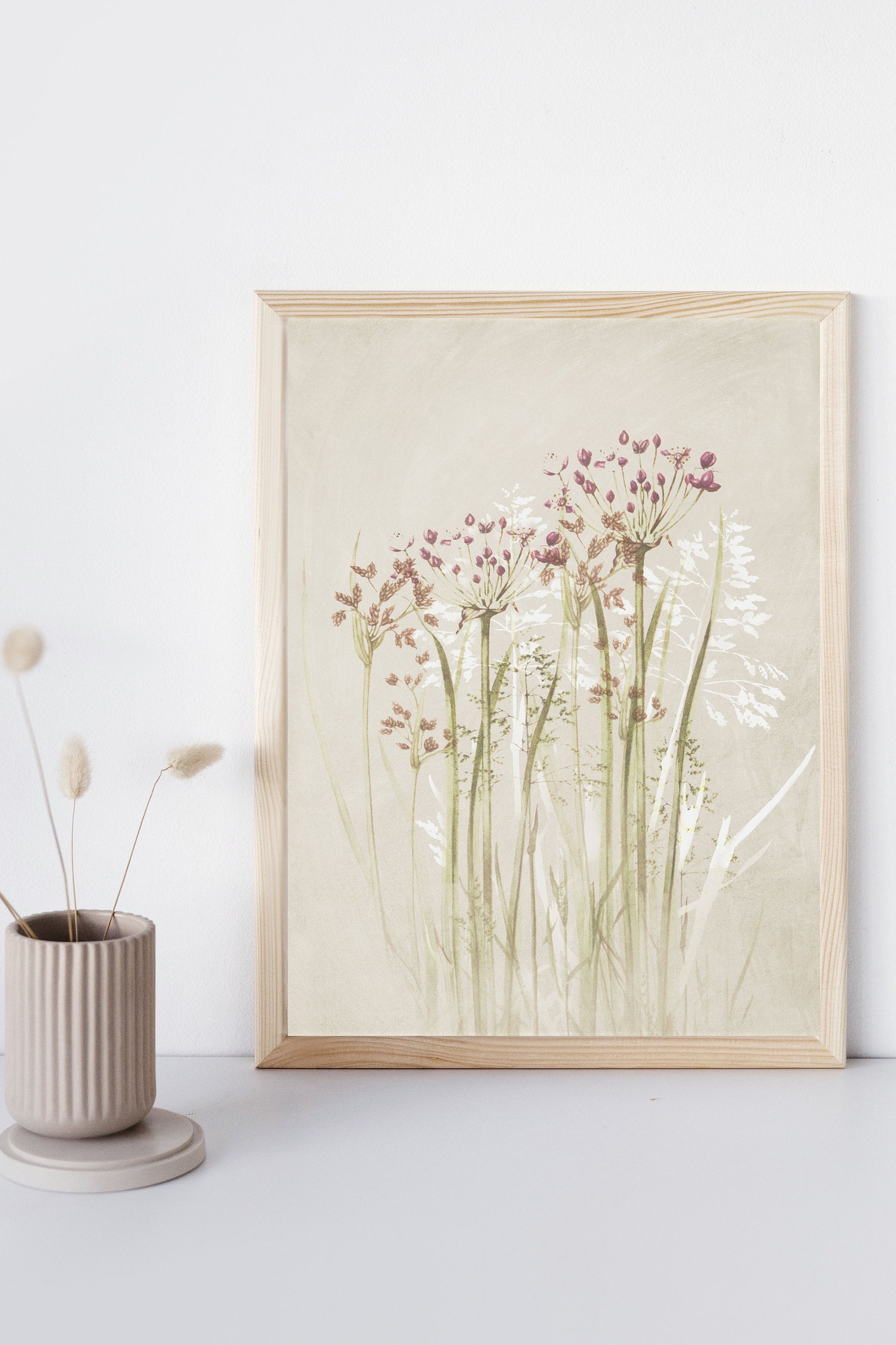 Wildflower Poster Neutral Floral Print Botanical Print - Etsy