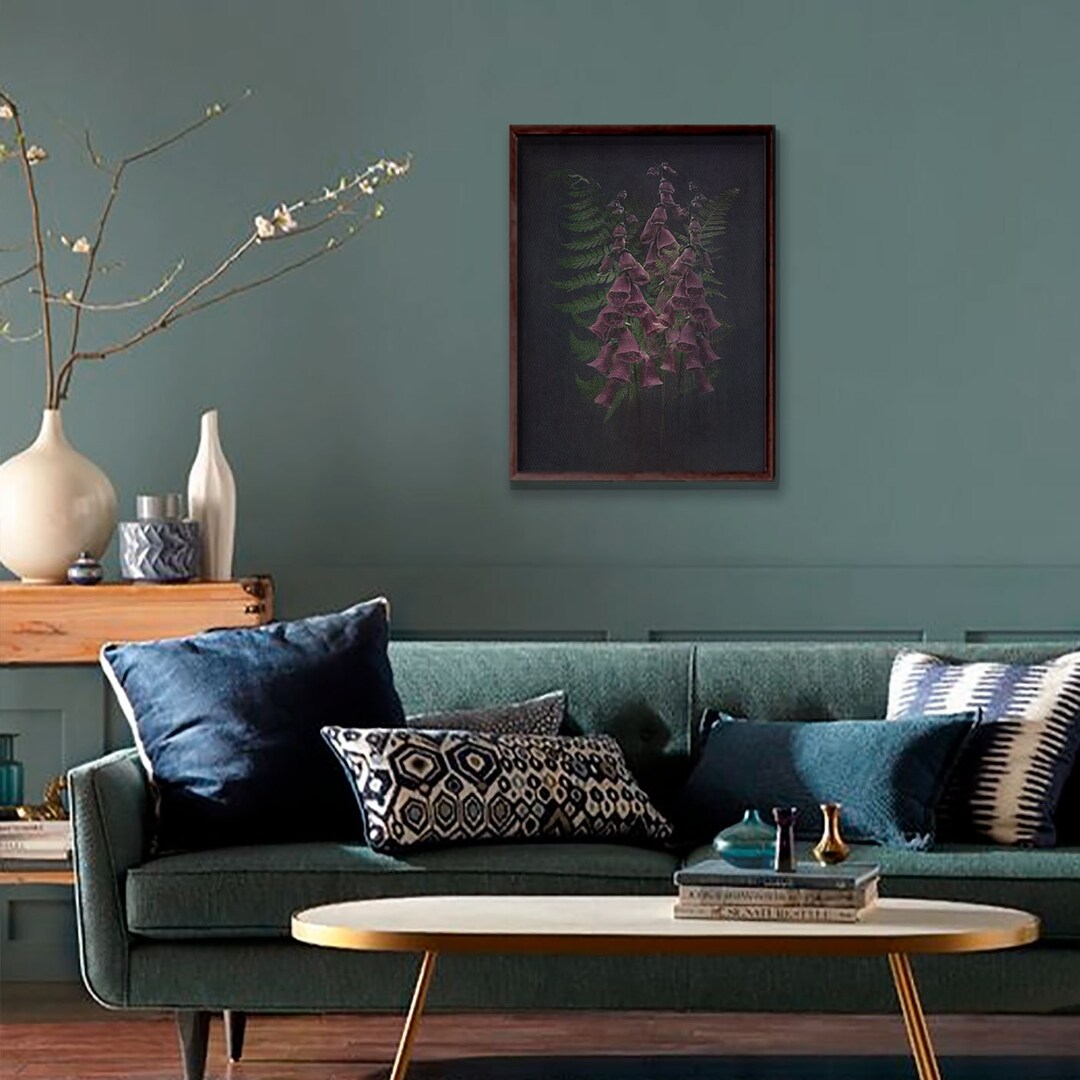 Black Background Botanical Print Dark Botanical Prints Black - Etsy